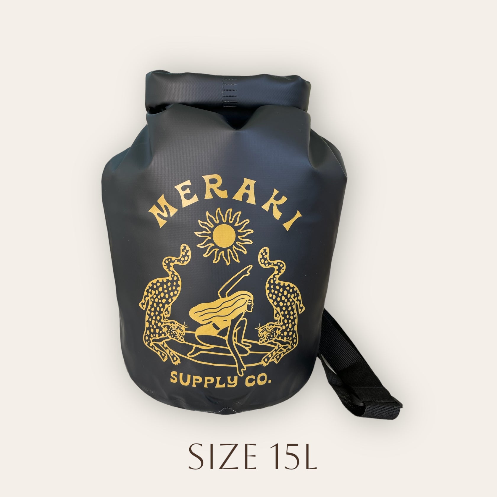 Jungle Dreams Black With Mustard Dry Bag – Meraki Supply Company